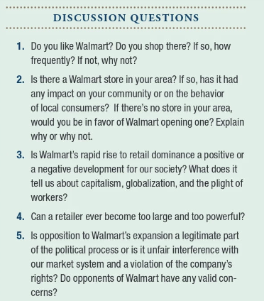Solved DISCUSSION QUESTIONS 1. Do you like Walmart? Do you | Chegg.com