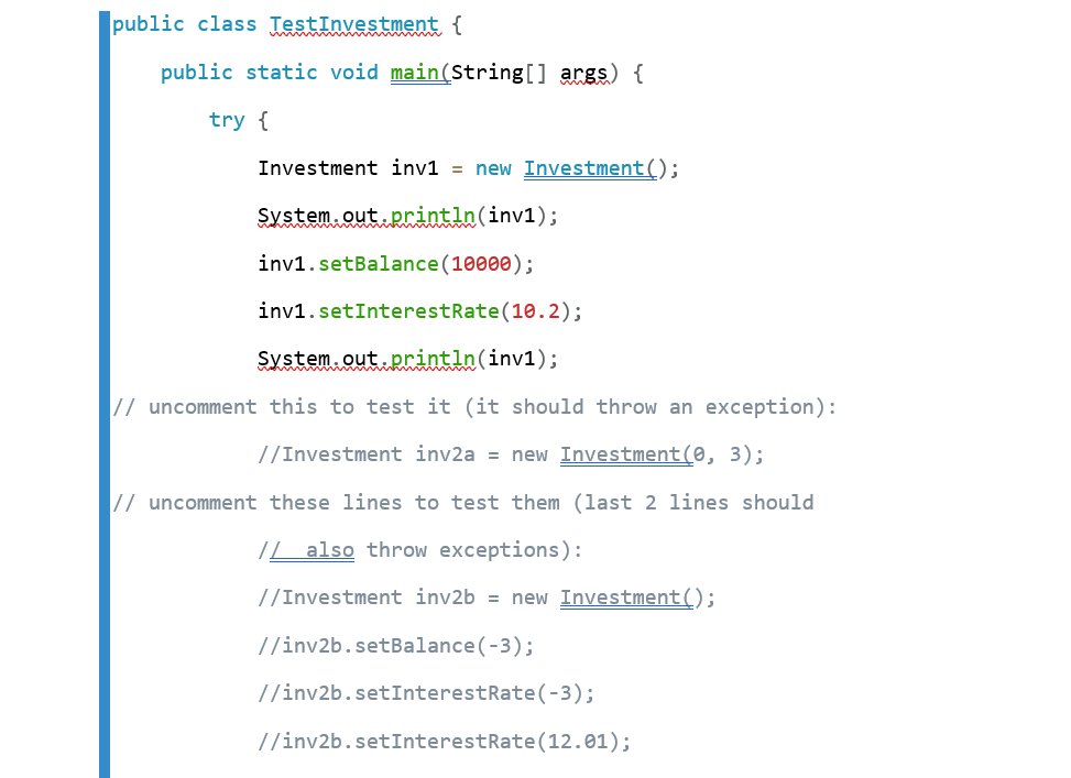 Solved The Investment class: Write a class called Investment | Chegg.com