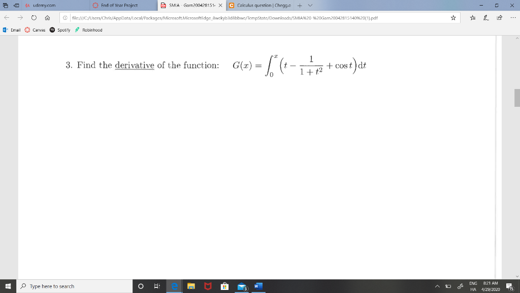 Solved End of Year Project SMIA- Garn200428151- X C Calculus | Chegg.com