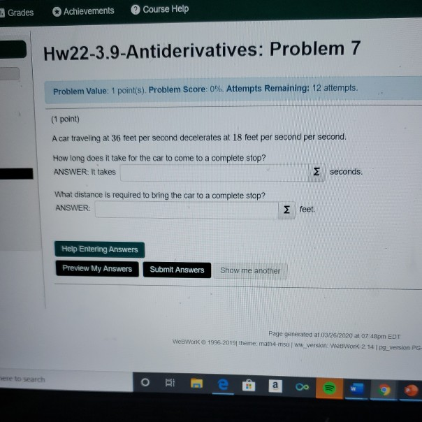 Solved Grades Achievements Course Help | Chegg.com