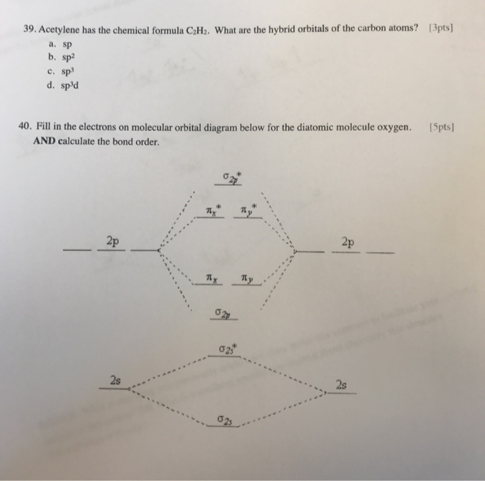 Solved 39. Acetylene has the chemical formula CaH2. What are | Chegg.com