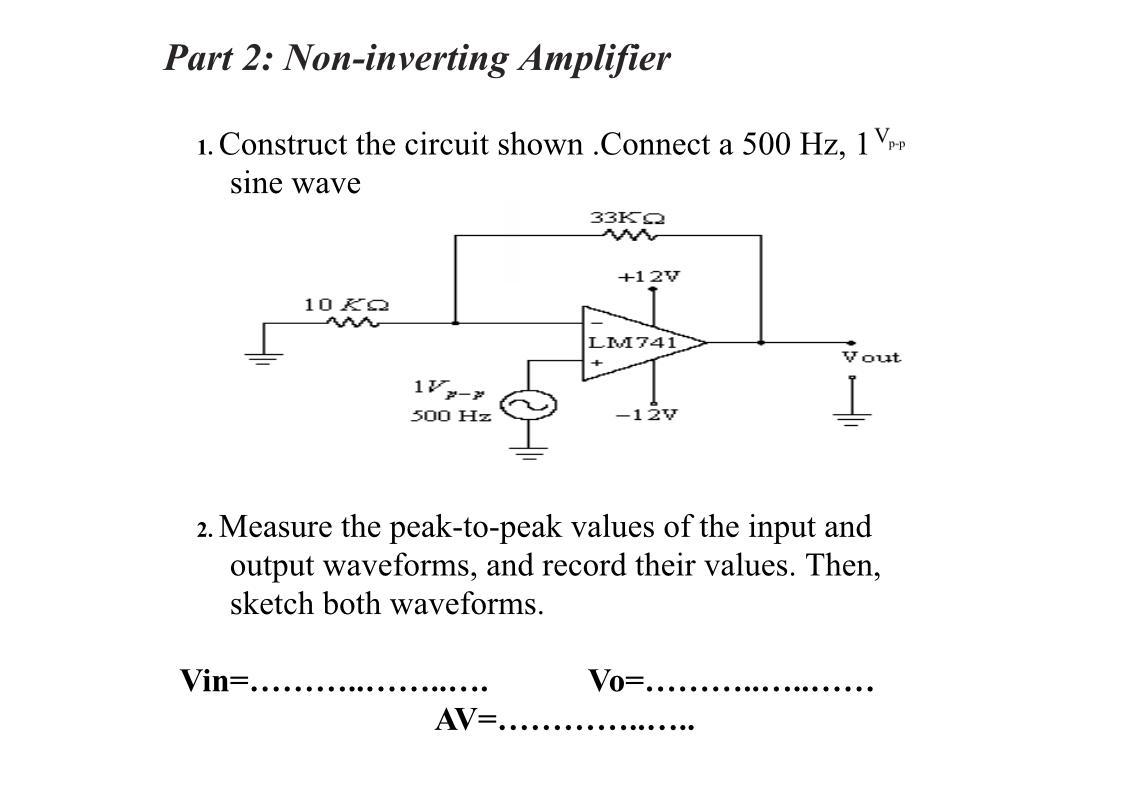 Solved Part 1: Inverting Amplifier 1. Construct the circuit | Chegg.com