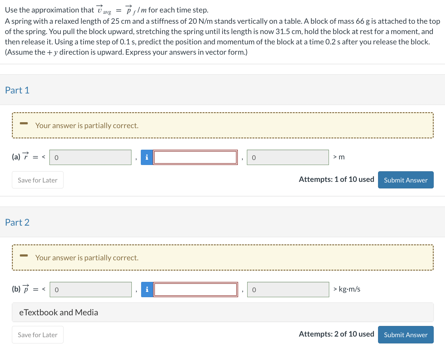 Solved Use the approximation that vavg =pf/m for each time | Chegg.com