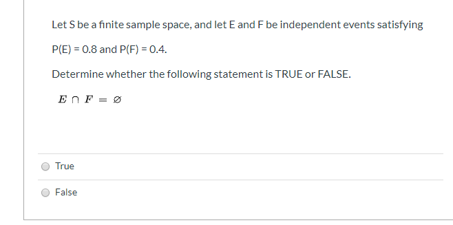 Solved Let S be a finite sample space, and let E and F be | Chegg.com