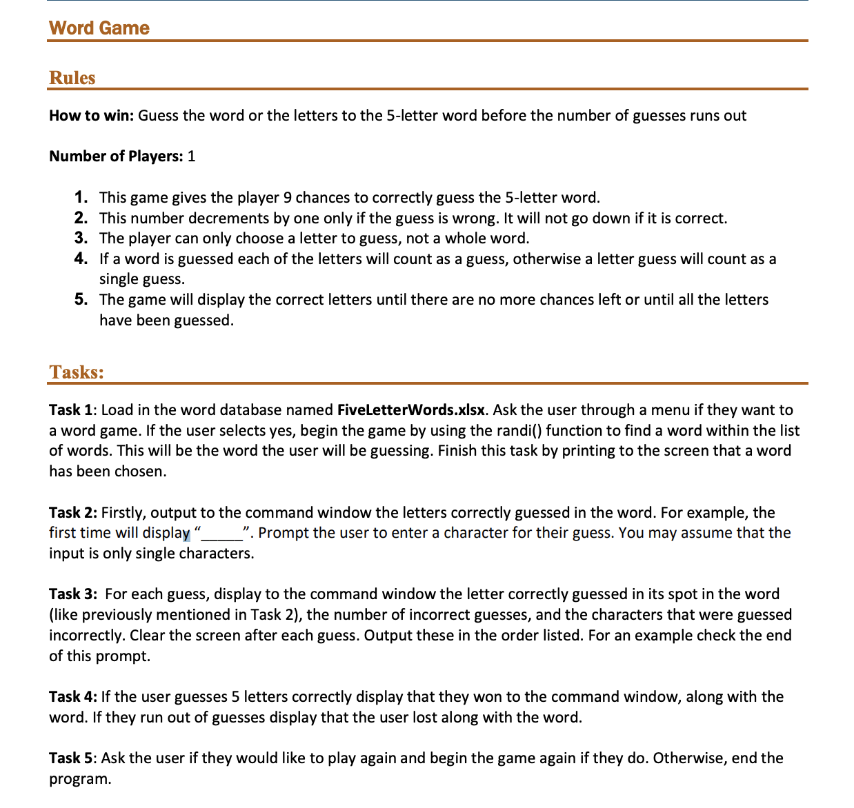 Solved Command Window d 3 of 9 incorrect guesses: a,t,q, | Chegg.com