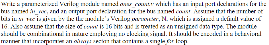 Write a parameterized Verilog module named | Chegg.com Write a parameterized Verilog module named | Chegg.com