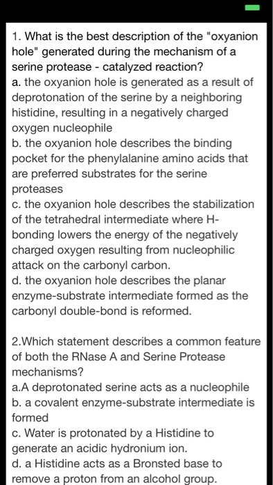 Solved 1. What is the best description of the "oxyanion | Chegg.com
