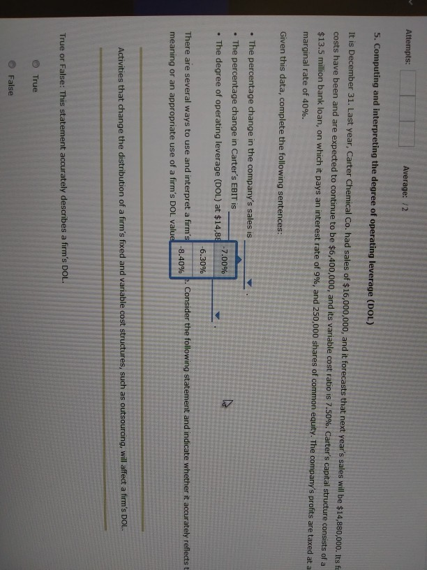 Solved Attempts: Average: 72 5. Computing and interpreting | Chegg.com