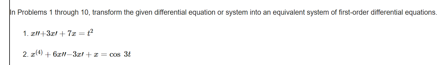Solved In ﻿Problems 1 ﻿through 10, ﻿transform the given | Chegg.com