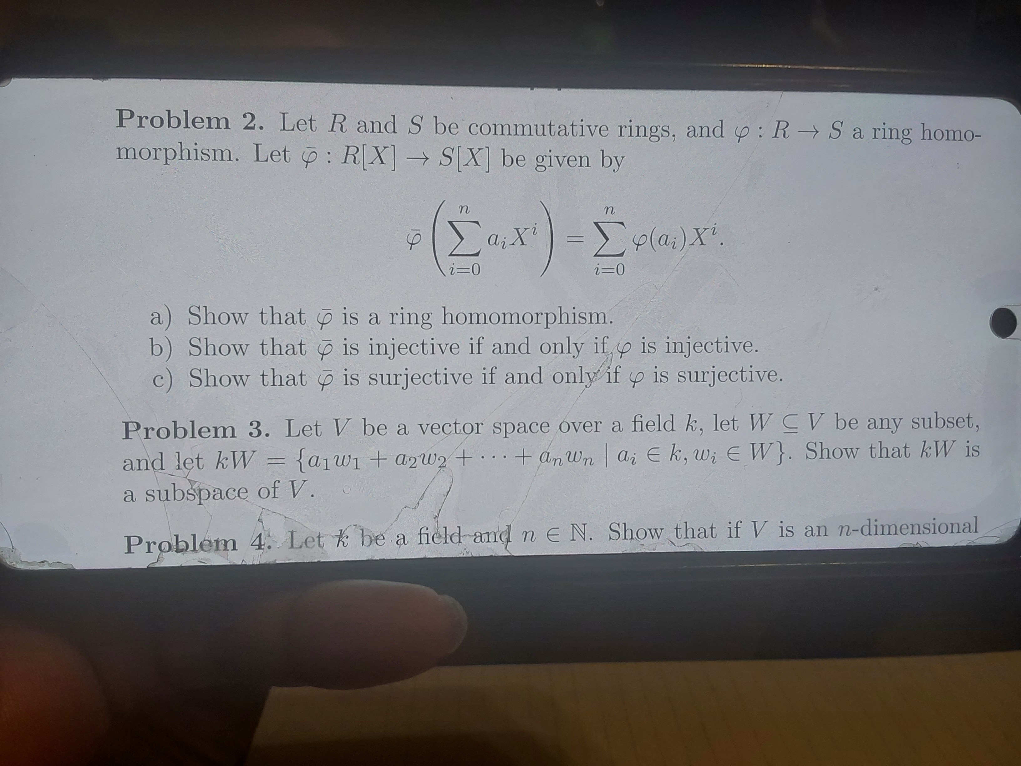 Solved Problem 2. Let R and S be commutative rings, and | Chegg.com