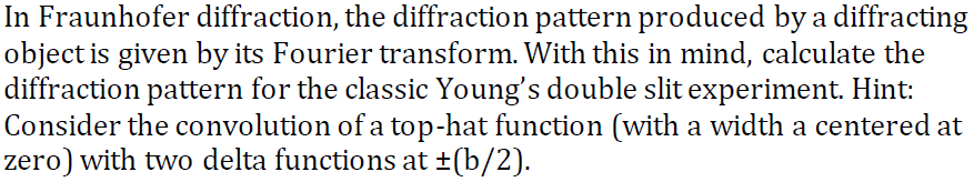 Solved In Fraunhofer diffraction, the diffraction pattern | Chegg.com