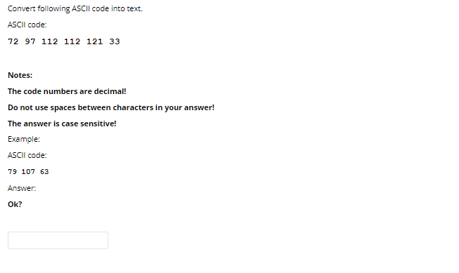 Solved Convert following ASCII code into text. ASCII code: | Chegg.com