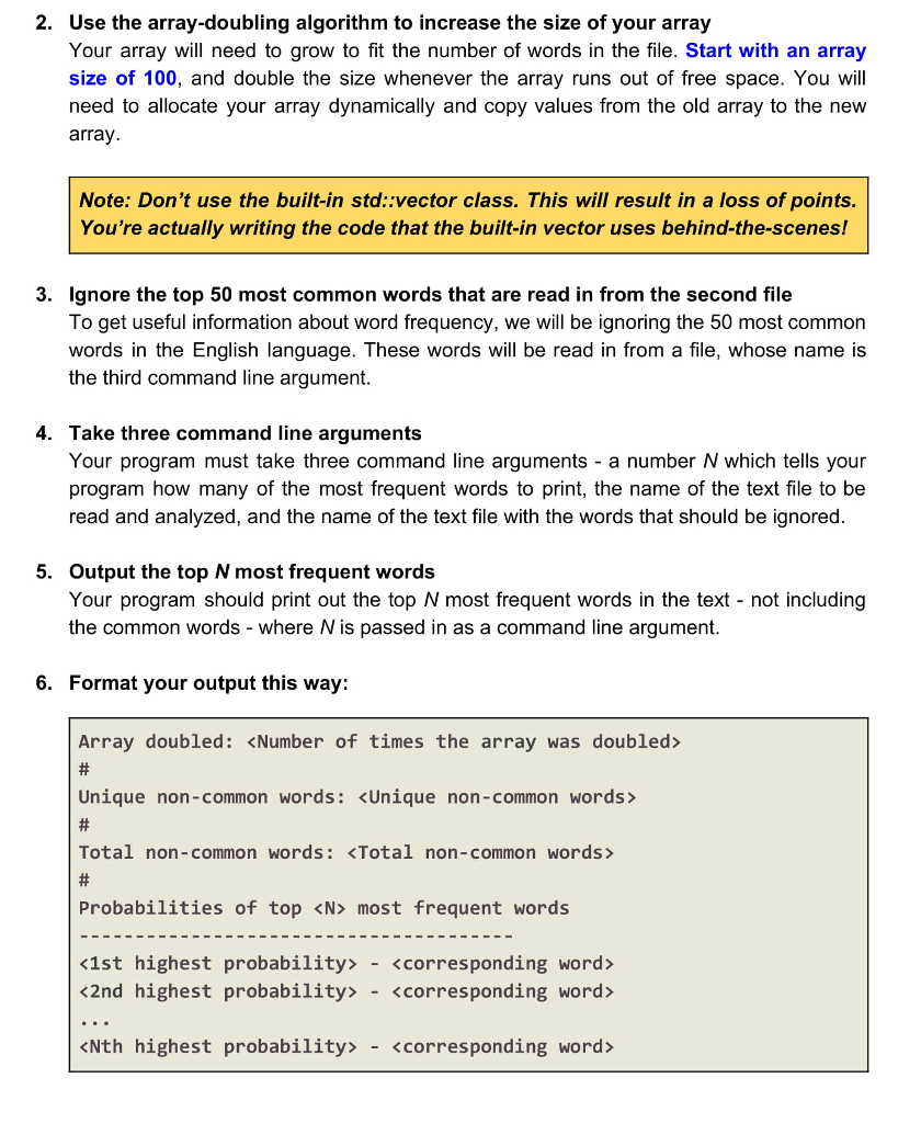 Solved Array doubling with dynamic memory OBJECTIVES 1. Read | Chegg.com