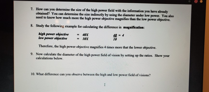 Solved 7. How can you determine the size of the high power | Chegg.com