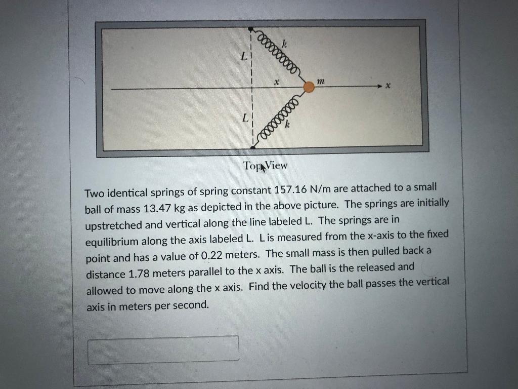 Solved X m Top View Two identical springs of spring constant | Chegg.com