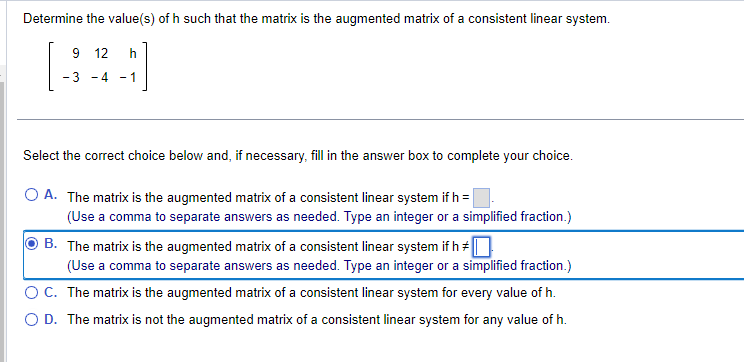 Solved Determine the value(s) of h such that the matrix is | Chegg.com