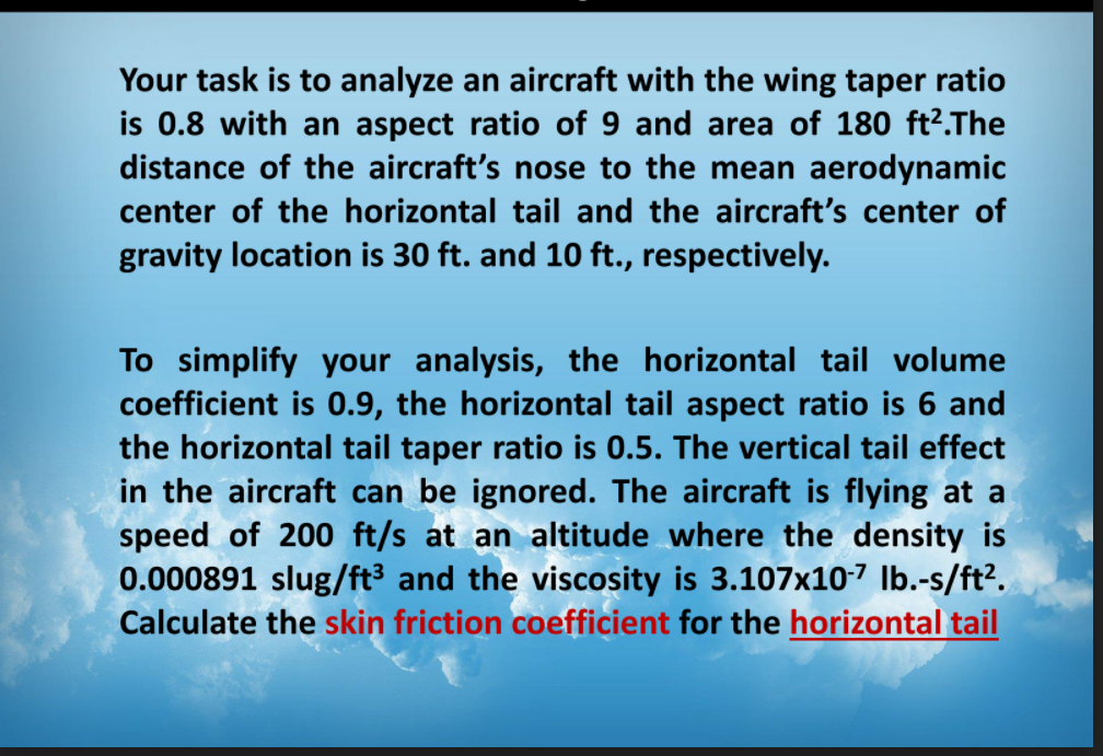 Solved Your task is to analyze an aircraft with the wing | Chegg.com