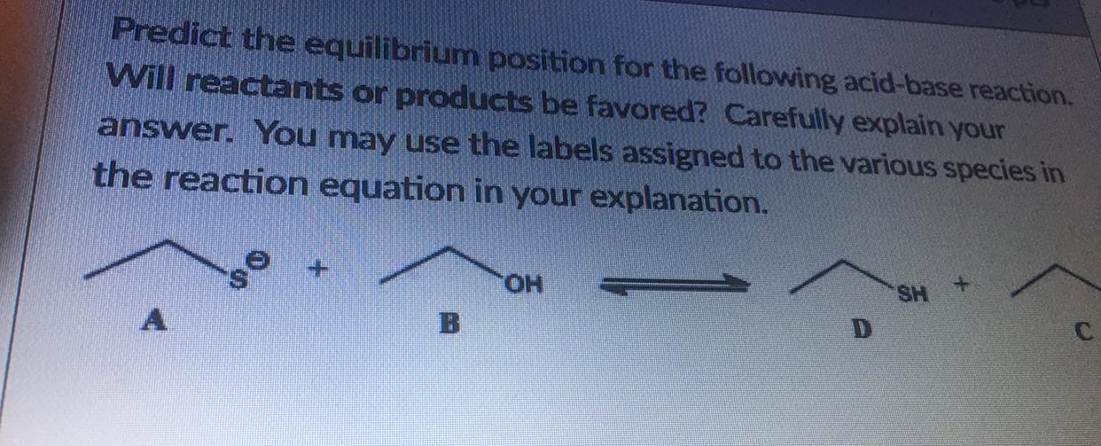 Solved Predict the equilibrium position for the following | Chegg.com