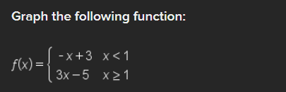Solved Graph the following function:f(x)={-x+3,x
