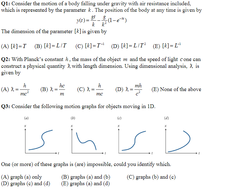 Solved Q1: Consider the motion of a body falling under | Chegg.com