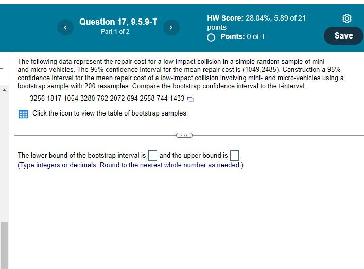 Solved The following data represent the repair cost for a | Chegg.com