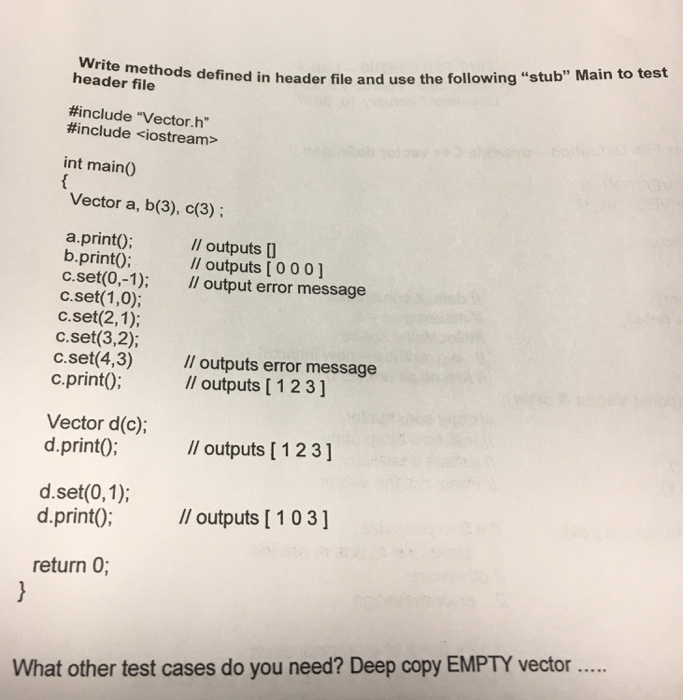 Solved Header File override C++ vector definition tifindef | Chegg.com