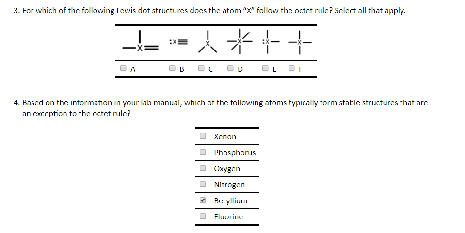Solved 3. For which of the following Lewis dot structures | Chegg.com