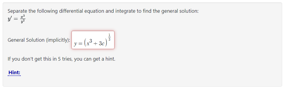 Solved Separate the following differential equation and | Chegg.com