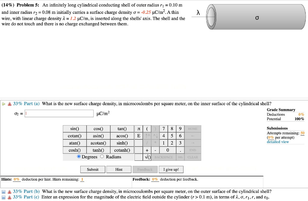 Solved (14\%) Problem 5: An infinitely long cylindrical | Chegg.com