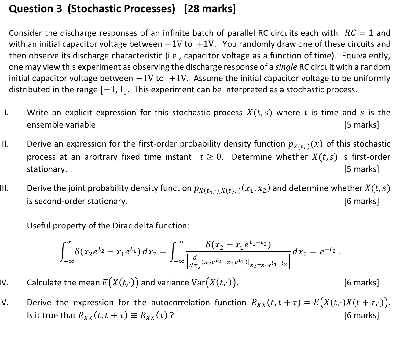 Solved Question 3 (Stochastic Processes) [28 ﻿marks]Consider | Chegg.com