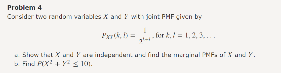 Solved Consider two random variables X and Y with joint PMF | Chegg.com