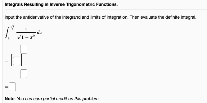 Solved Integrals Resulting in Inverse Trigonometric | Chegg.com