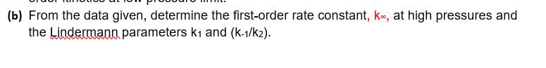 Solved The experimental unimolecular first-order rate | Chegg.com