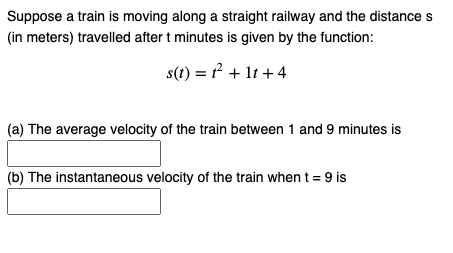 Solved Suppose a train is moving along a straight railway | Chegg.com