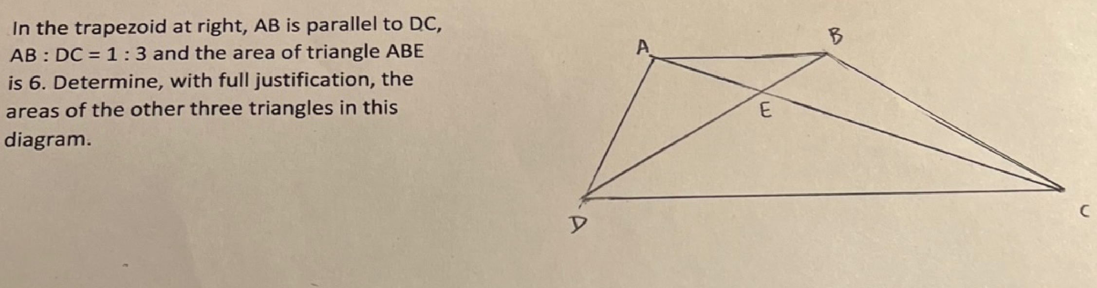 In the trapezoid at right, AB is parallel to DC, AB: | Chegg.com