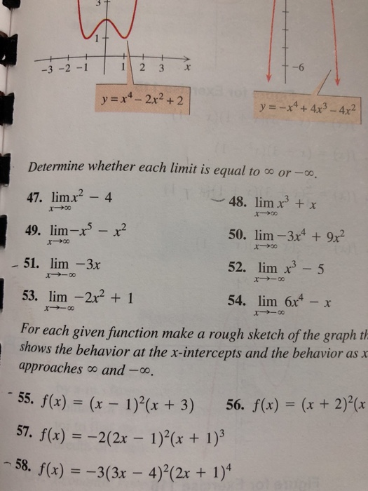 Solved -6 -3-2-1 y=x4-2x2 + 2 y =-x4 + 4x3-4x2 Determine | Chegg.com