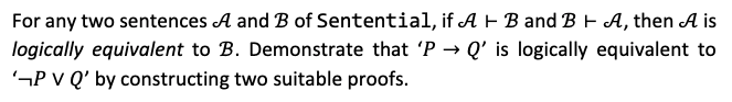 Solved For any two sentences A and B of Sentential, if A - B | Chegg.com