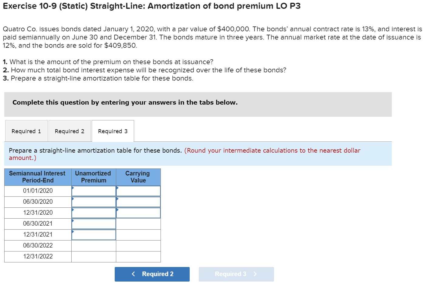 Solved Exercise 10-9 (Static) Straight-Line: Amortization of | Chegg.com
