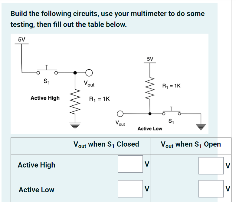 Solved Build the following circuits, use your multimeter to | Chegg.com