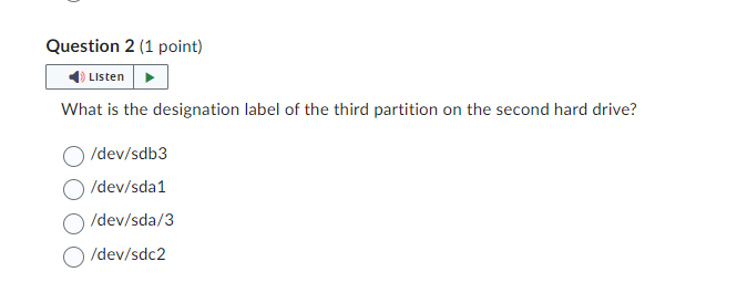 Solved What is the designation label of the third partition | Chegg.com