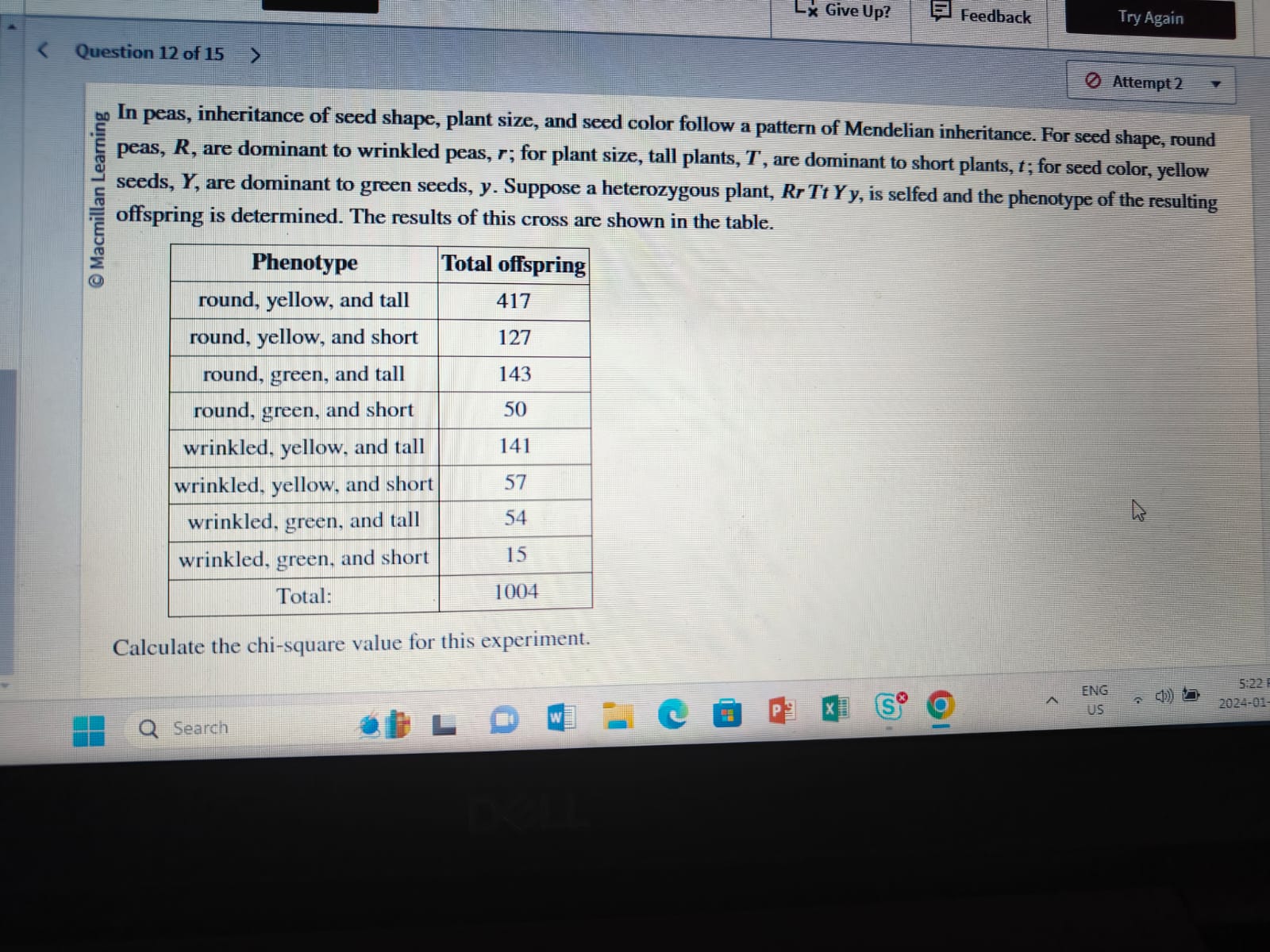 Solved In peas, inheritance of seed shape, plant size, and | Chegg.com