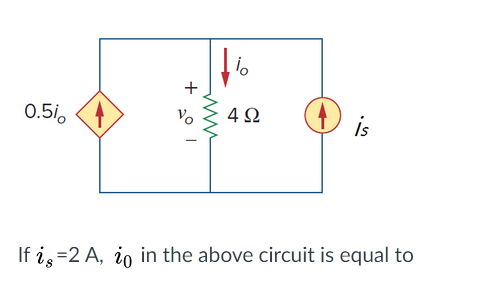 Solved lo + 0.5i. 4 Ω is If ig=2 A, io in the above circuit | Chegg.com