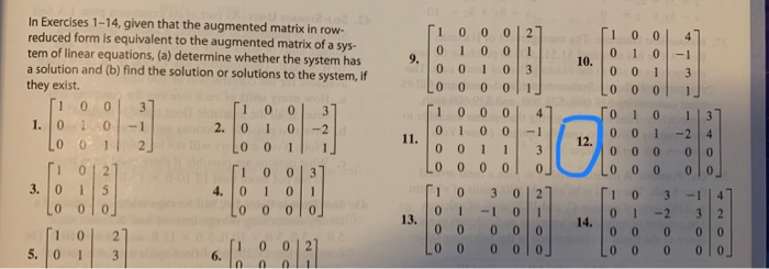 Solved In Exercises 1-14, given that the augmented matrix in | Chegg.com