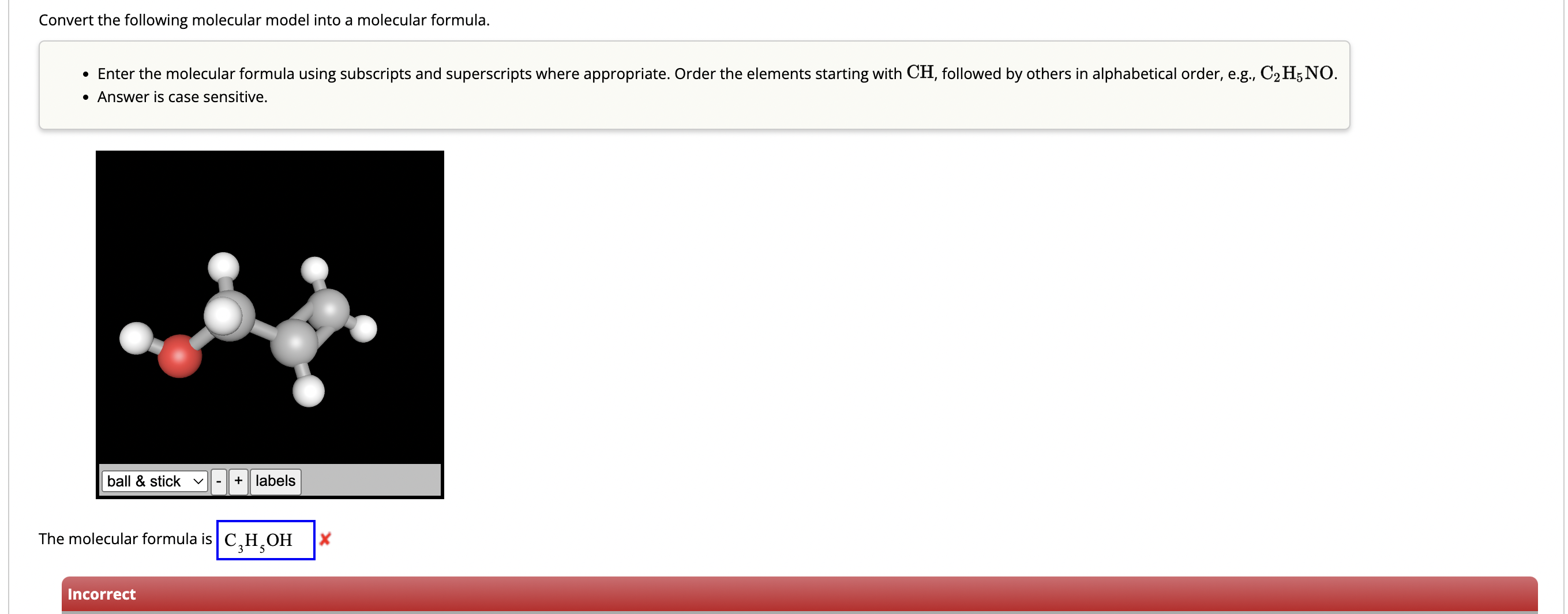 Solved Convert the following molecular model into a | Chegg.com