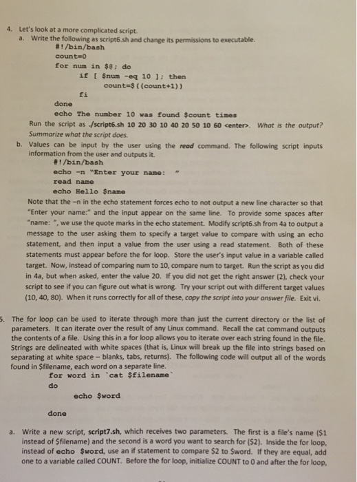 Solved Let's look at a more complicated script. a. Write | Chegg.com