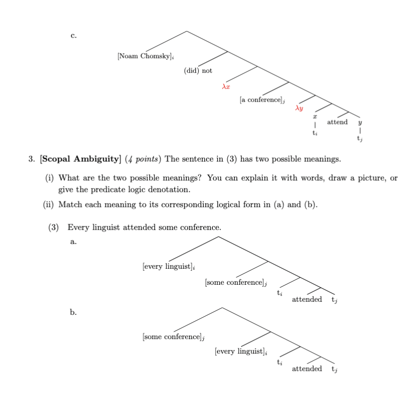 1. [Quantifier Raising] ( 6 points) Derive the | Chegg.com