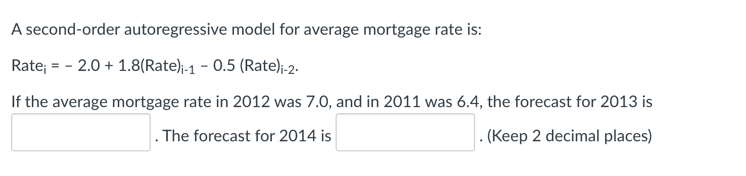 Solved A Second Order Autoregressive Model For Average