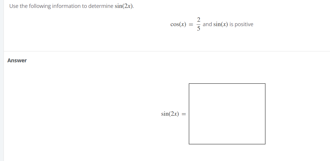 Solved Use The Following Information To Determine