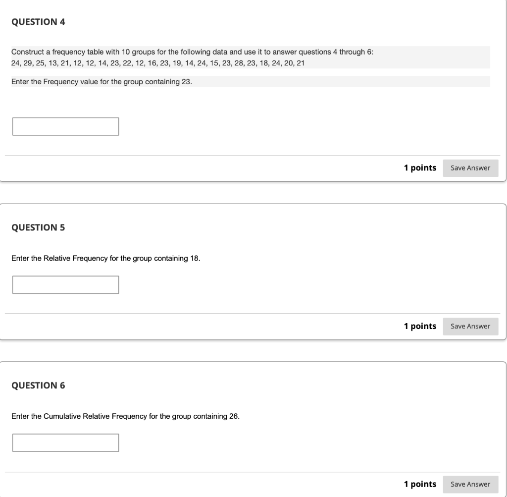 Solved QUESTION 4 Construct a frequency table with 10 groups | Chegg.com