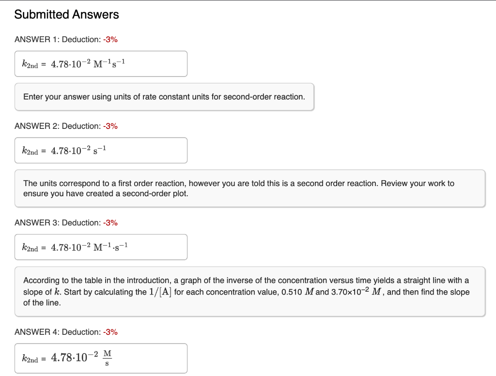 Solved The reactant concentration in a second-order reaction | Chegg.com